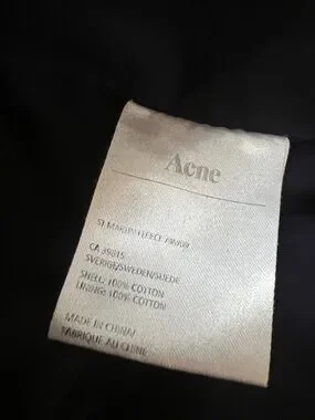 Acne Studios | Jackets & Coats | Acne Sz S Pop Classics 0 Cotton Navy ...